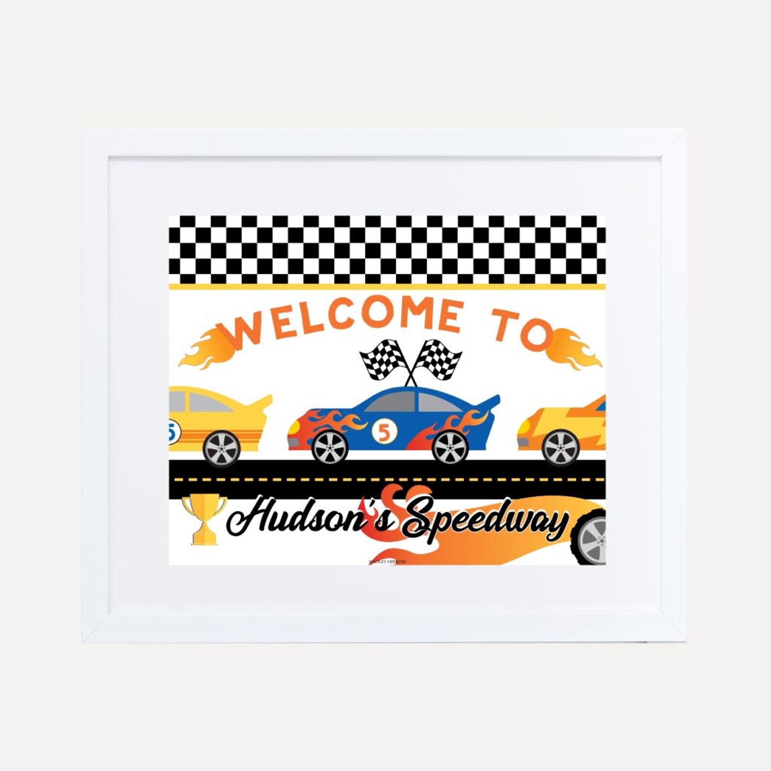 Race Car Welcome Sign Printable Cars Birthday Party Welcome | Etsy