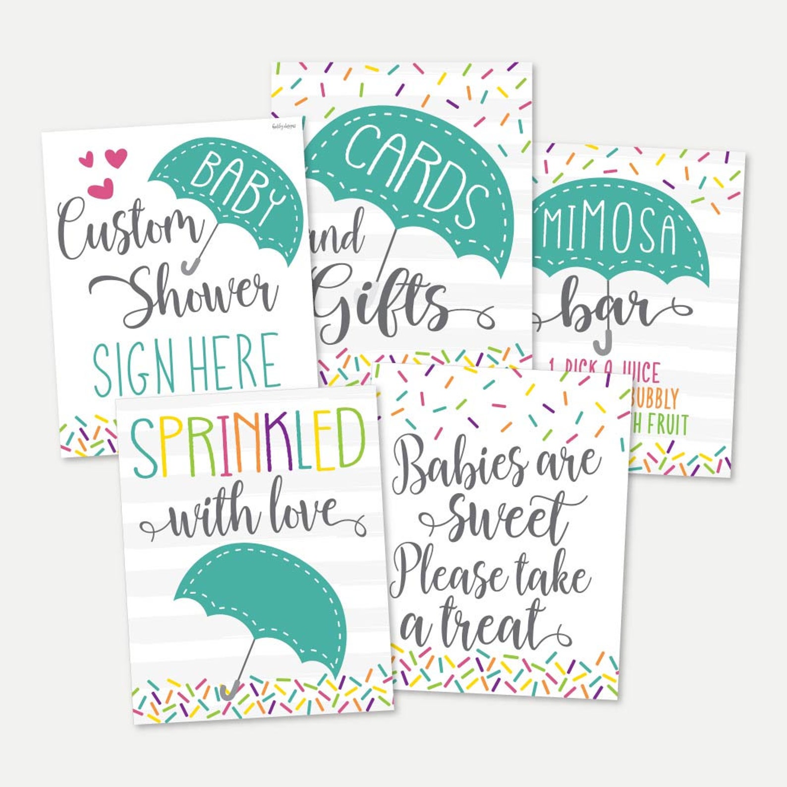 Sprinkle Baby Shower Signs Set Templates Baby Shower Sign | Etsy