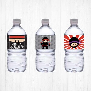 Ninja Kids Bottle Label Template Water Bottle Labels Birthday, Water ...
