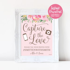 Personalized Hashtag Sign, Hashtag Sign Printable, Editable Hashtag ...