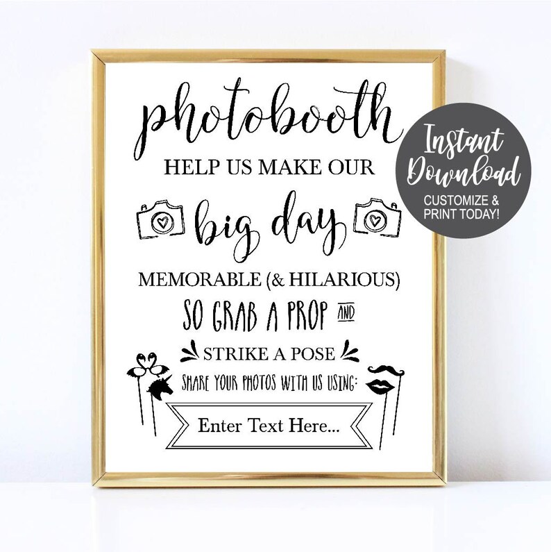 Hashtag Sign Printable Hashtag Wedding Sign Printable | Etsy