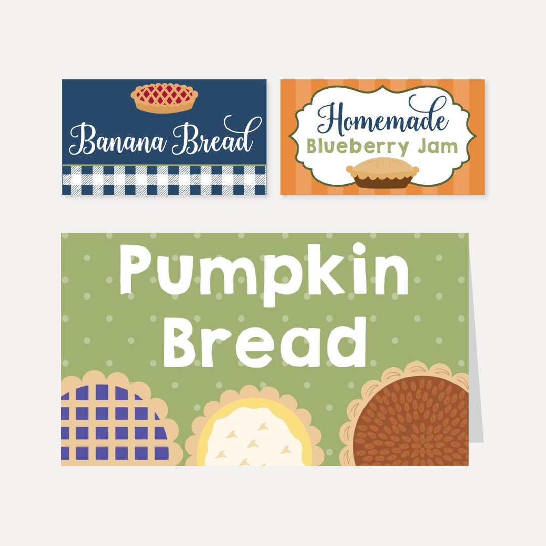 Editable Pie Tent Cards, Printable Pie Competition Food Label, Pie ...