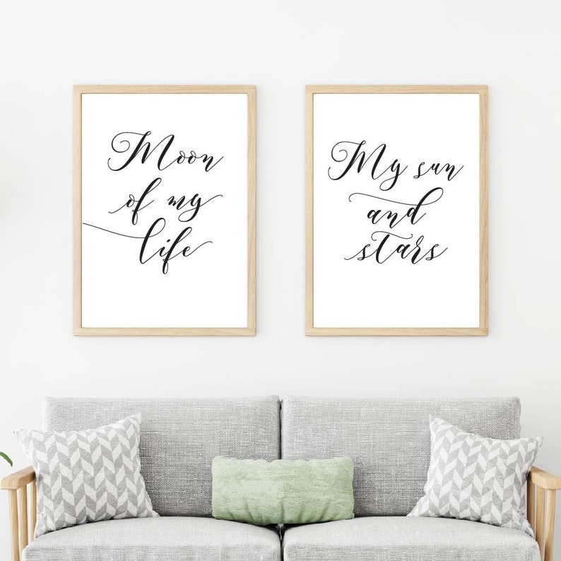 Calligraphy Wall Decor, Digital Printable Art, Minimalist Art Set ...