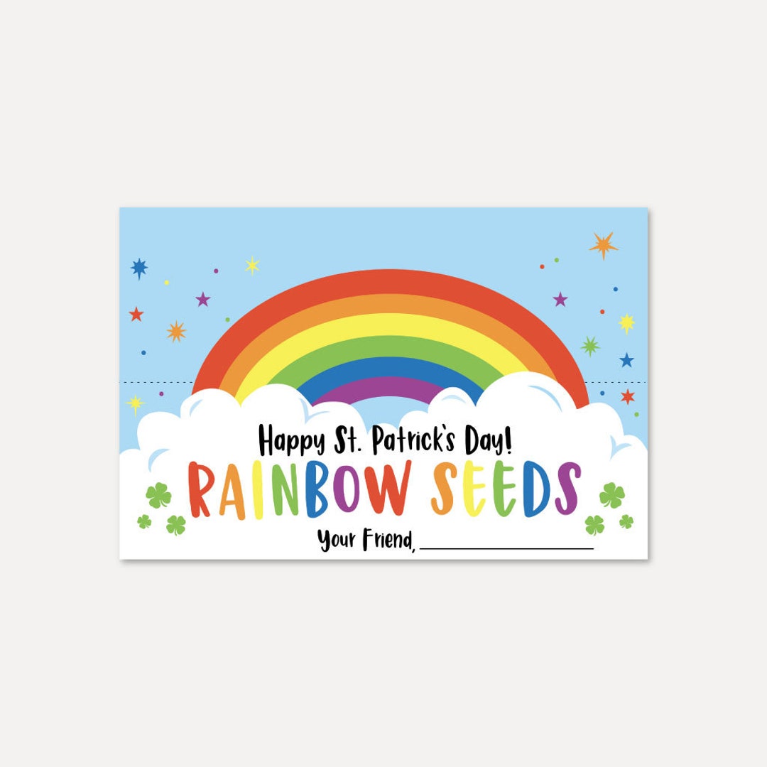 St. Patrick's Day Rainbow Seeds Template - Rainbow Seeds Party Favor ...