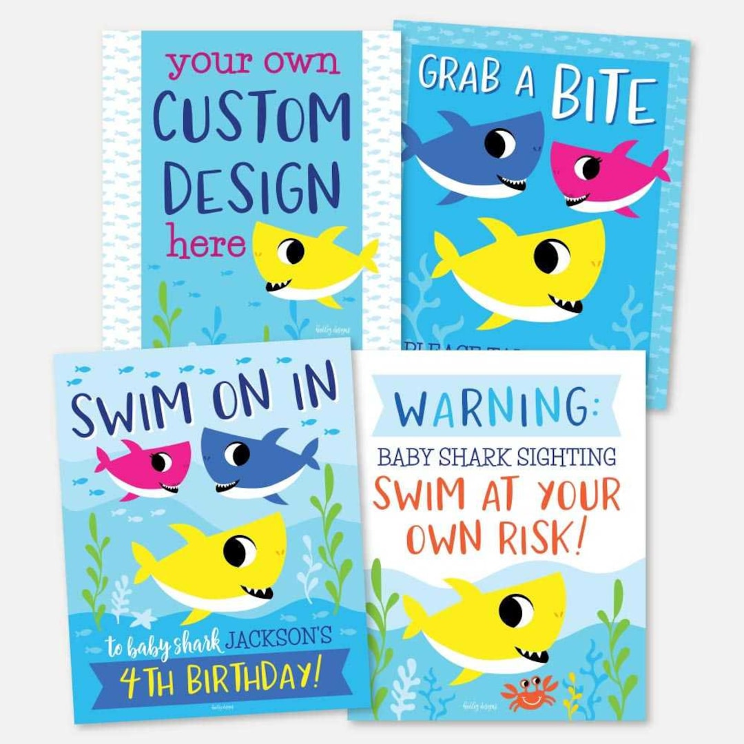 Printable Welcome Sign, Welcome to the Party Sign, Baby Shark Welcome ...