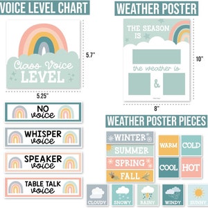 Boho Classroom Calendar Set Bulletin Board - Bulletin Board Calendar ...