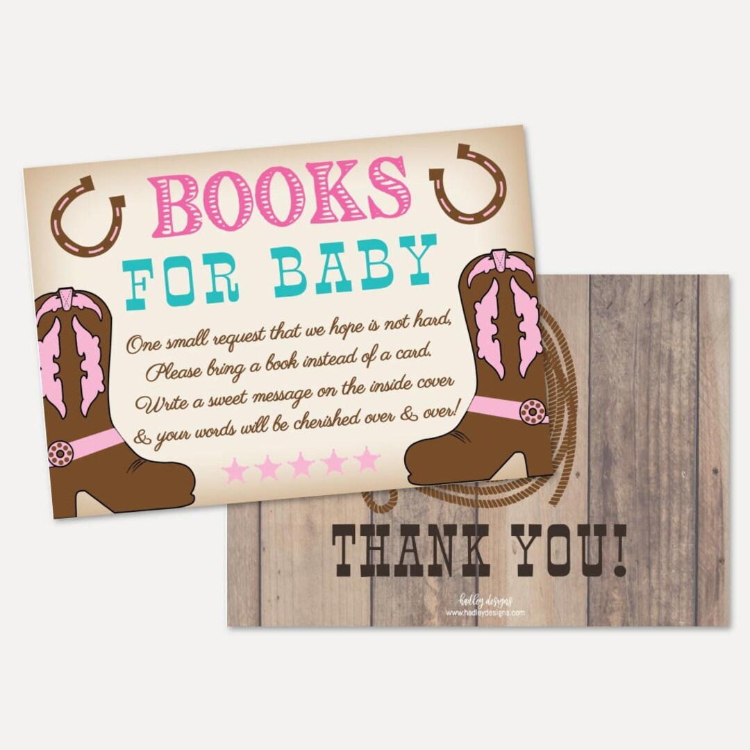 Plantilla de solicitud de libro de baby shower de vaquera - Etsy México