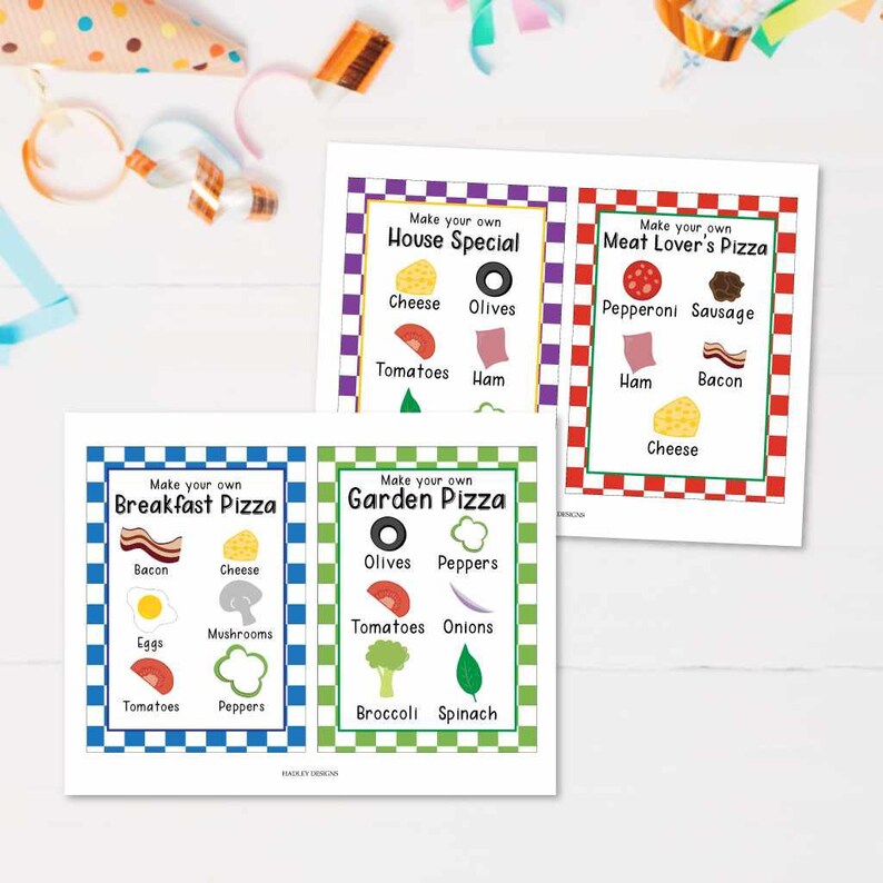 Pizza Party Recipe Game Template Recipe Template Kids | Etsy