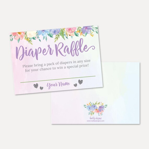 Unicorn Baby Diaper Raffle Templates Boho Floral Boy Elephant Diaper