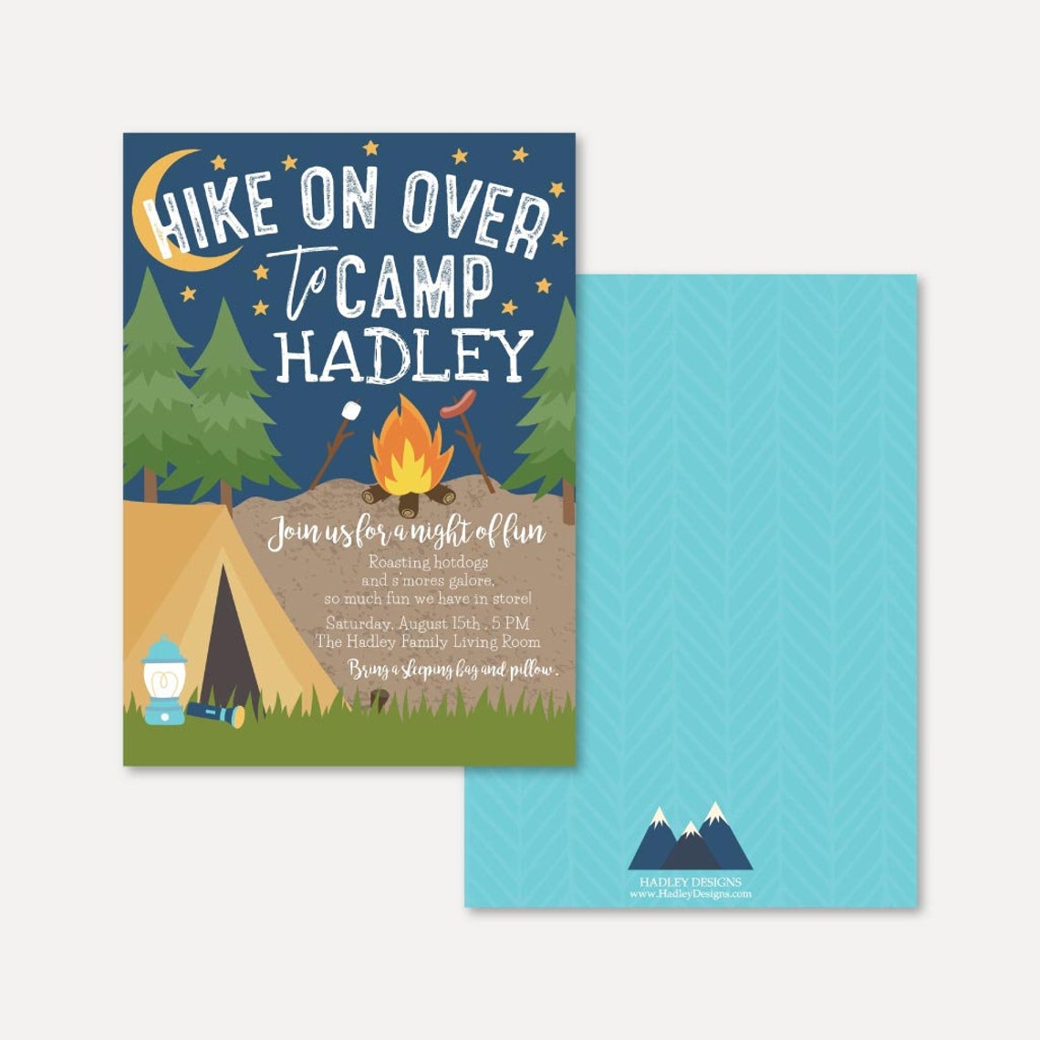 Family Camping Invitation Printable Editable Summer Camp - Etsy