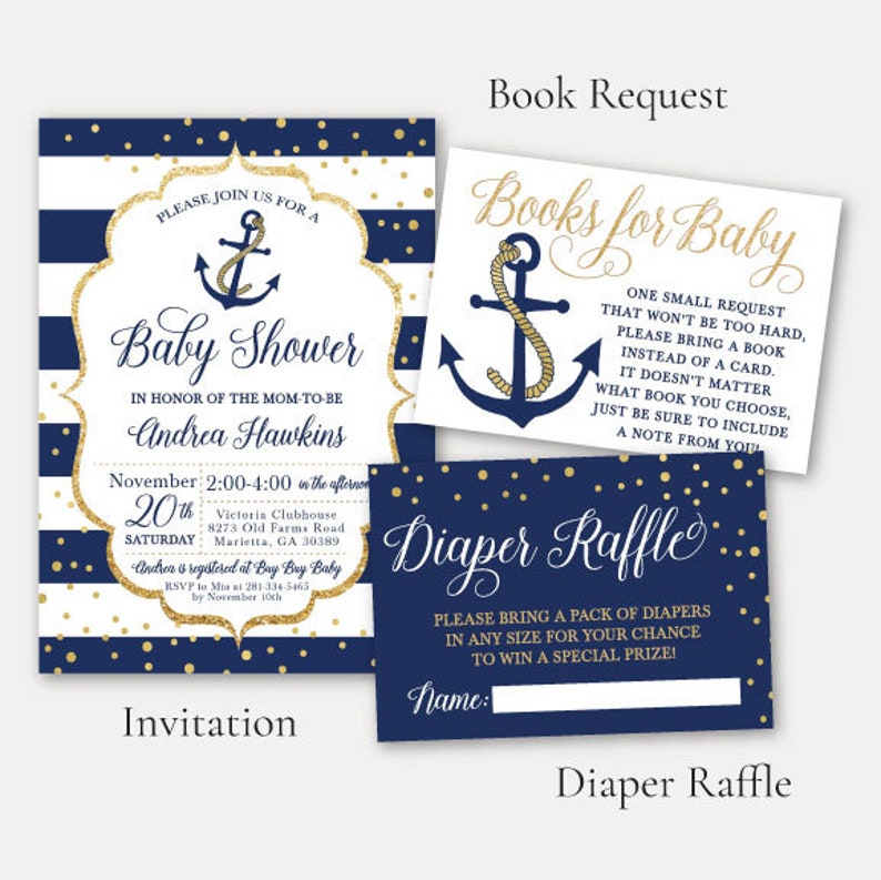 Nautical Baby Shower Complete Package Templates Baby Shower | Etsy