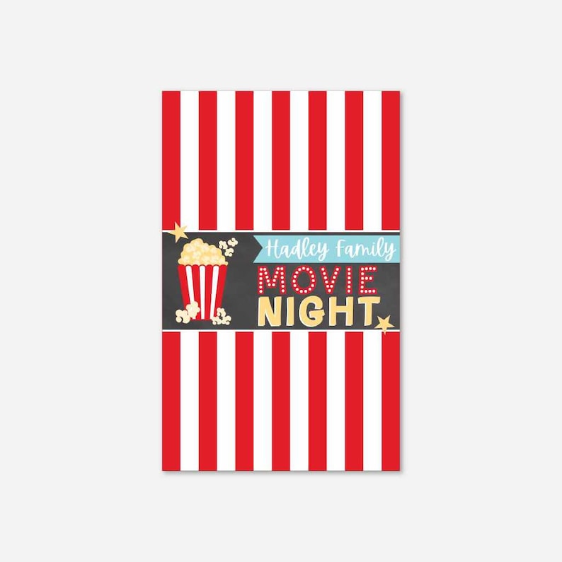 Movie Theme Candy Wrapper Label Template - Movie Candy Wrapper Template ...
