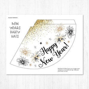 New Years Eve Party Hat Template - New Years Party Hat Printable, Happy ...