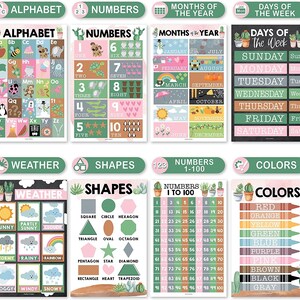 16 Cactus Kids Educational Posters for Toddlers - Pre K Learning ...