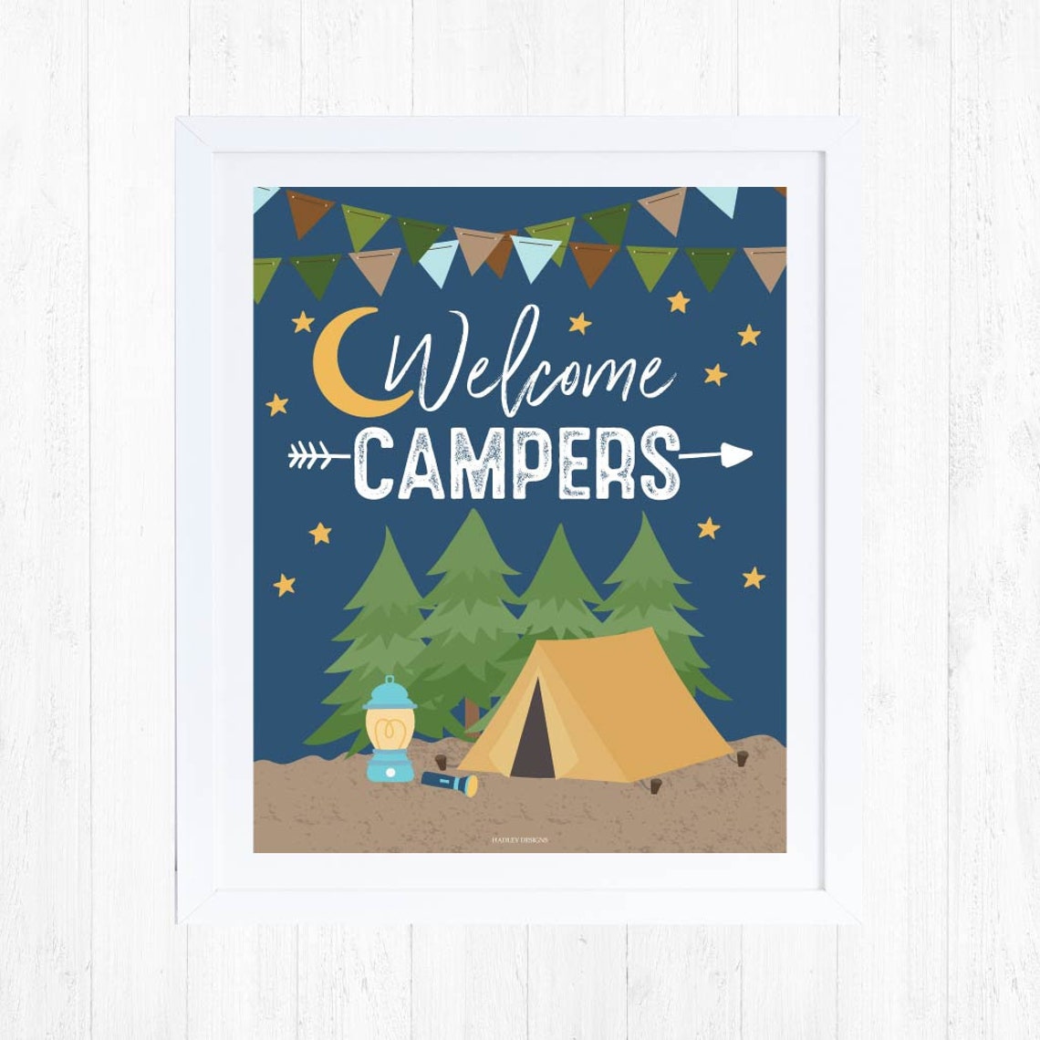 Welcome Campers Sign Printable Outdoor Camping Large Wall - Etsy