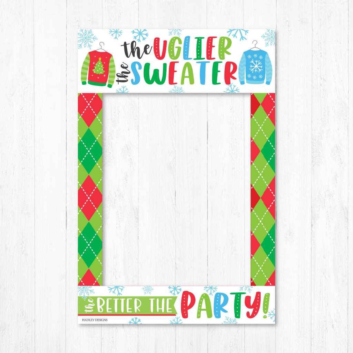 Ugly Sweater Prop Template Selfie Prop Prop Frame Take an - Etsy