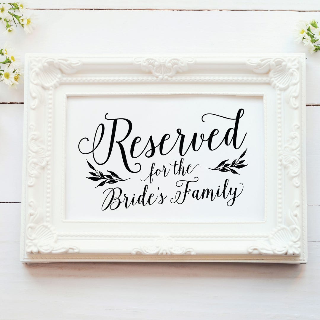 Printable Wedding Reserved Signs, Rustic Ceremony Reserved Seating for ...