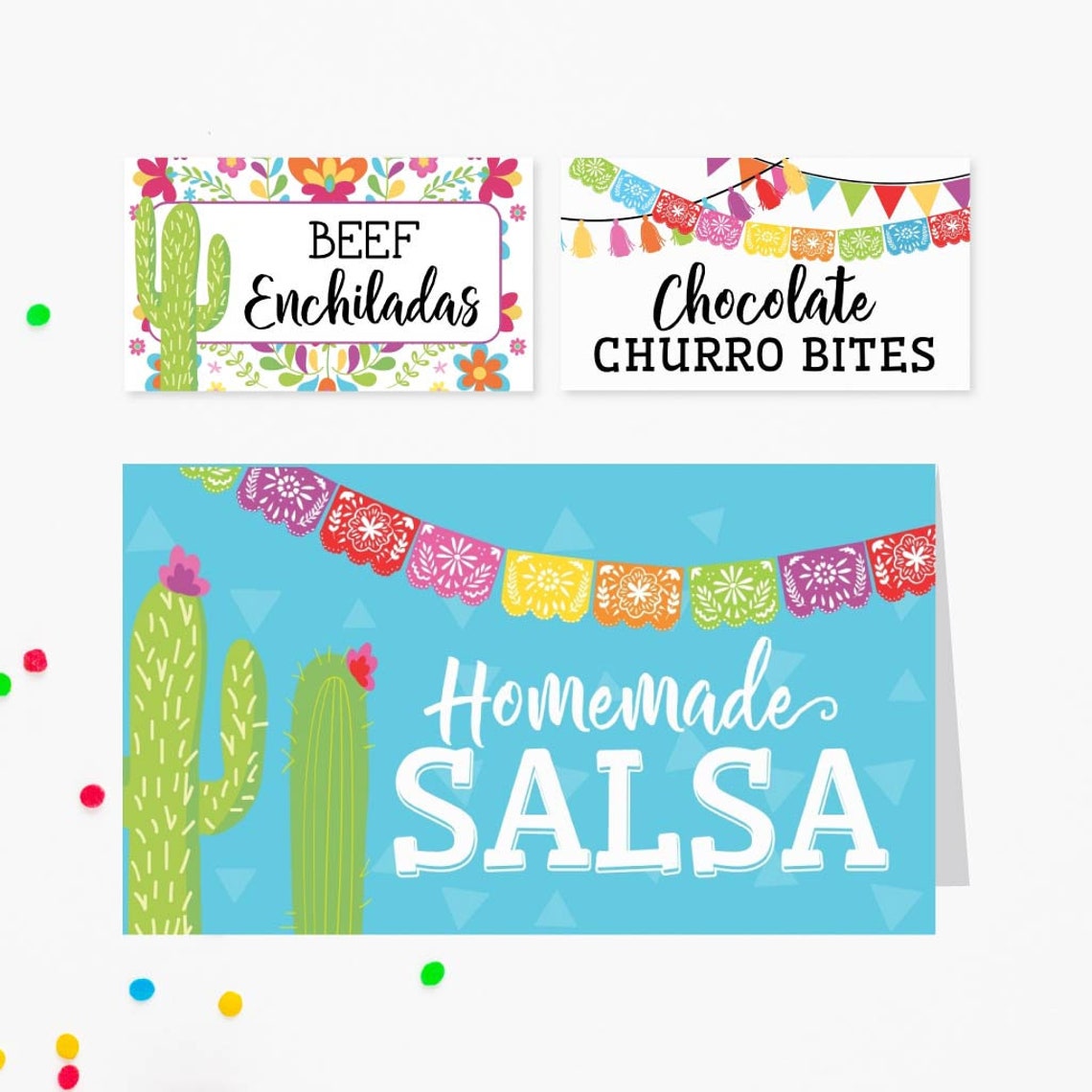 Fiesta Kids Party Food Tent Cards Template Food Place Card - Etsy