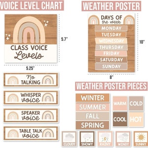 Boho Classroom Calendar Set Bulletin Board - Bulletin Board Calendar ...