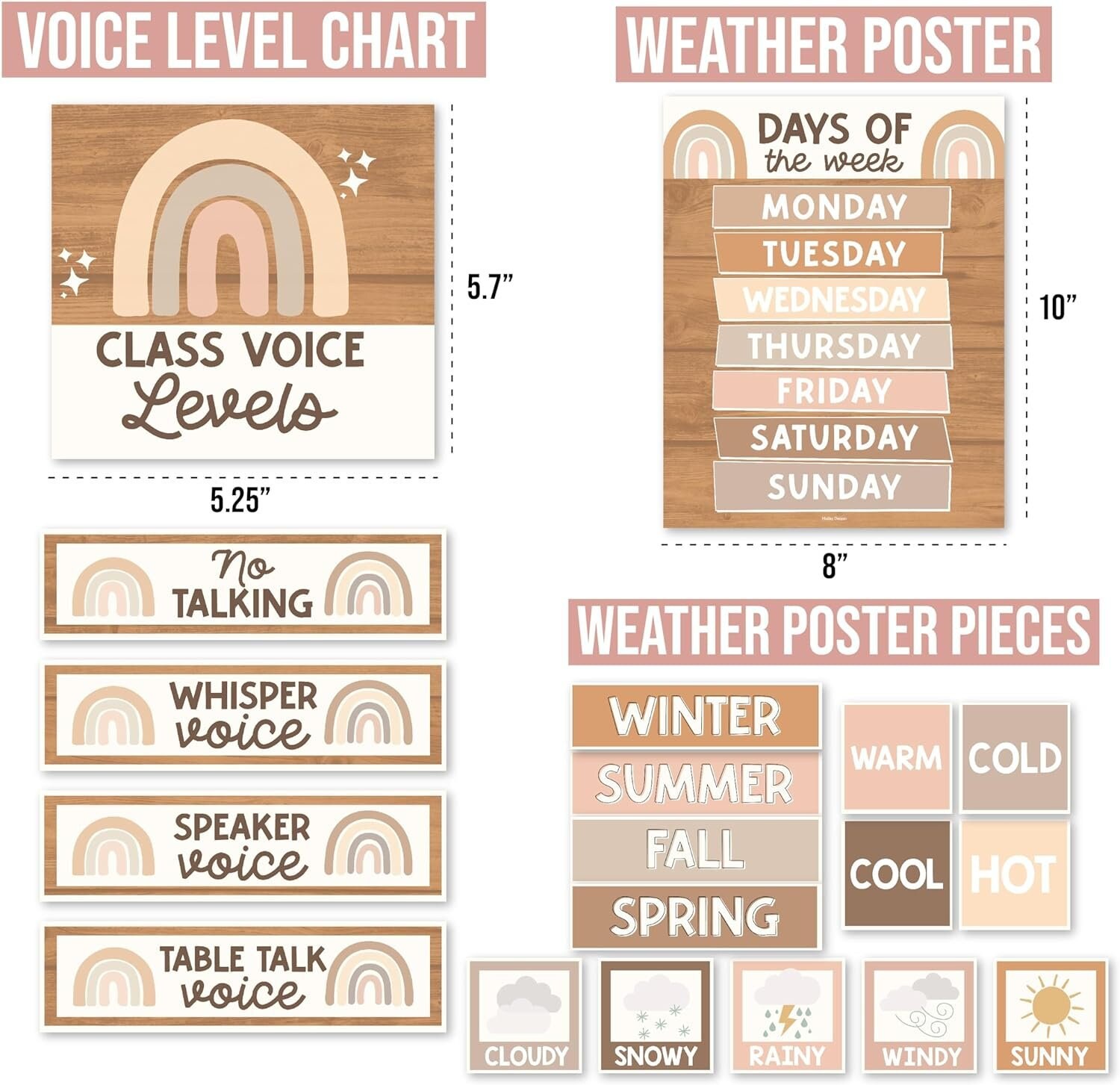Boho Classroom Calendar Set Bulletin Board - Bulletin Board Calendar ...
