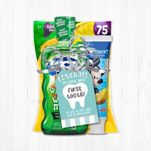 Tooth Fairy Gift Tag Printable, First Tooth Lost Bag Tag Template ...