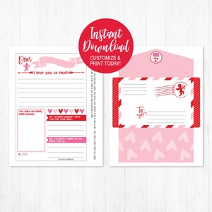 Love Note Stationery, Love Note Paper, Love Note Pad, Printable ...