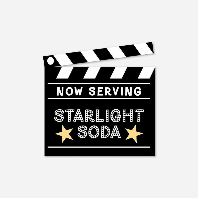 Movie Night Clapper Label Template - Movie Night Ideas, Movie Birthday ...