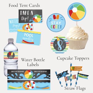 Waves Pool Kids Party Complete Package Templates - Invitation, Signs ...