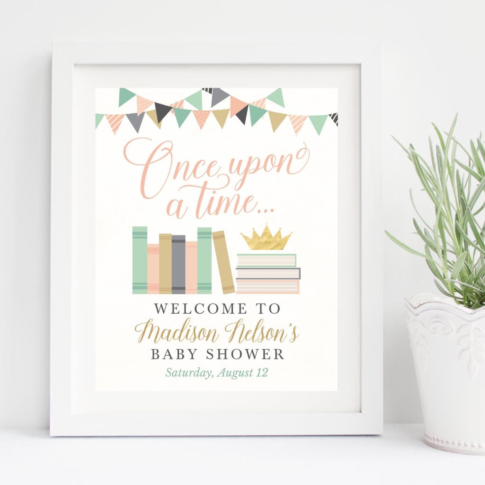 Book Themed Baby Shower Welcome Sign Template Baby Shower - Etsy