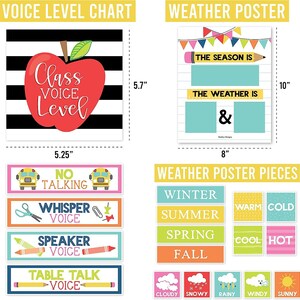 Colorful Classroom Calendar Set Bulletin Board Sets for Teachers ...