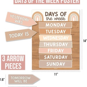 Boho Classroom Calendar Set Bulletin Board - Bulletin Board Calendar ...