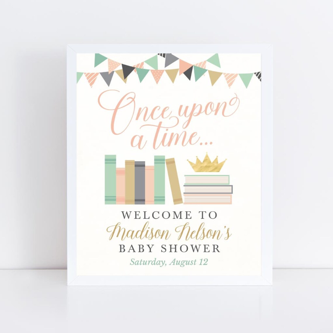 Book Themed Baby Shower Welcome Sign Template Baby Shower - Etsy