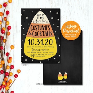 Candy Corn Halloween Costume Party Invitation, Costume Party Invitation ...