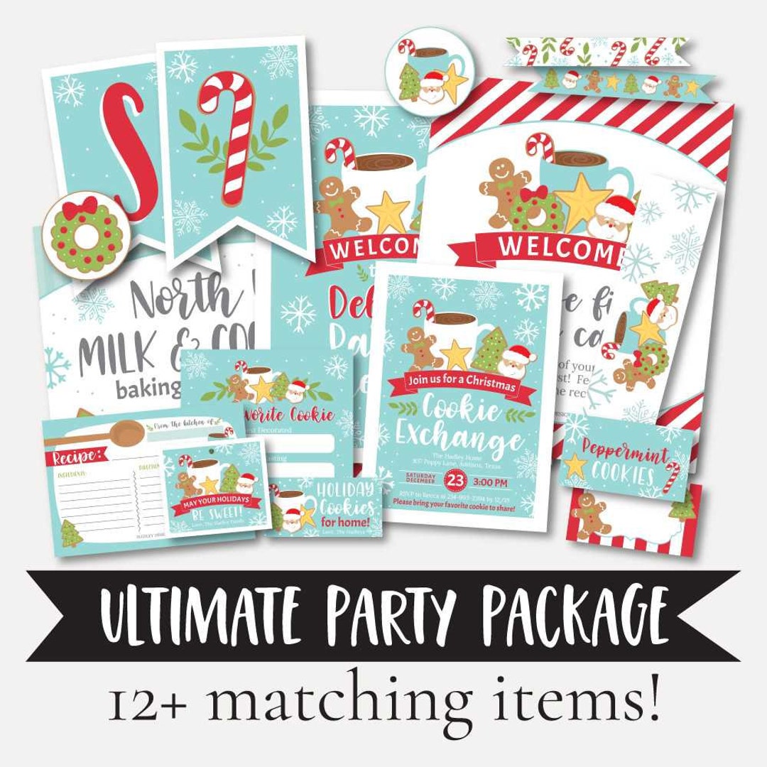 Christmas Cookie Exchange Package Templates - Christmas Cookie Exchange ...