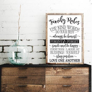 Family Rules Use Kind Words Printable Sign Set, Hadley Designs. Bedroom ...