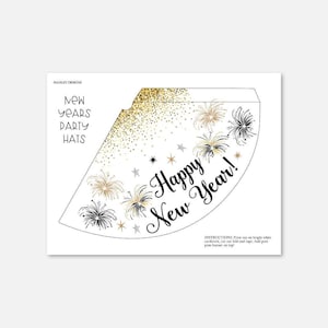 New Years Eve Party Hat Template - New Years Party Hat Printable, Happy ...