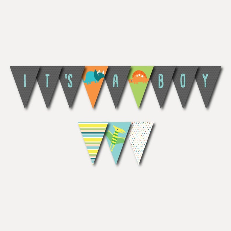 Dino Baby Shower Banner Template Baby Shower Banner Custom - Etsy