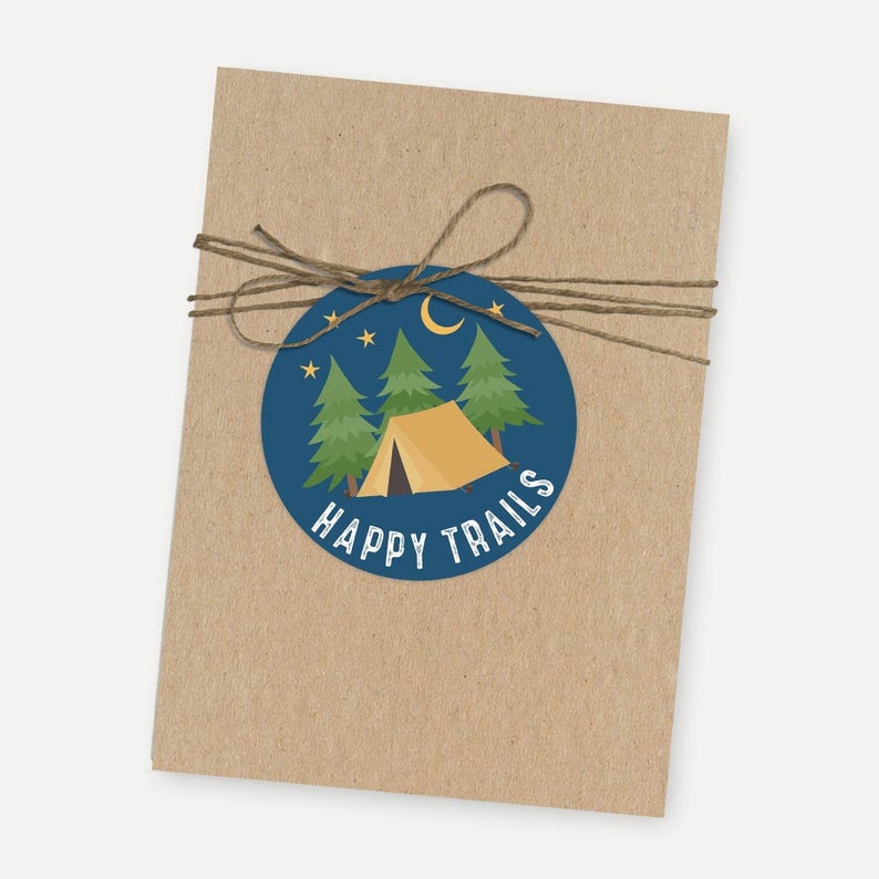 Happy Trails Camp Favor Tag Printable Outdoor Summer Camp | Etsy