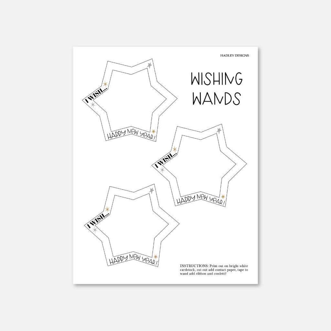 New Years Eve Party Wishing Wand Template - New Year Wishes, Kids New ...