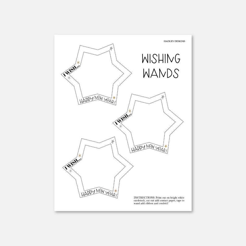 New Years Eve Party Wishing Wand Template - New Year Wishes, Kids New ...