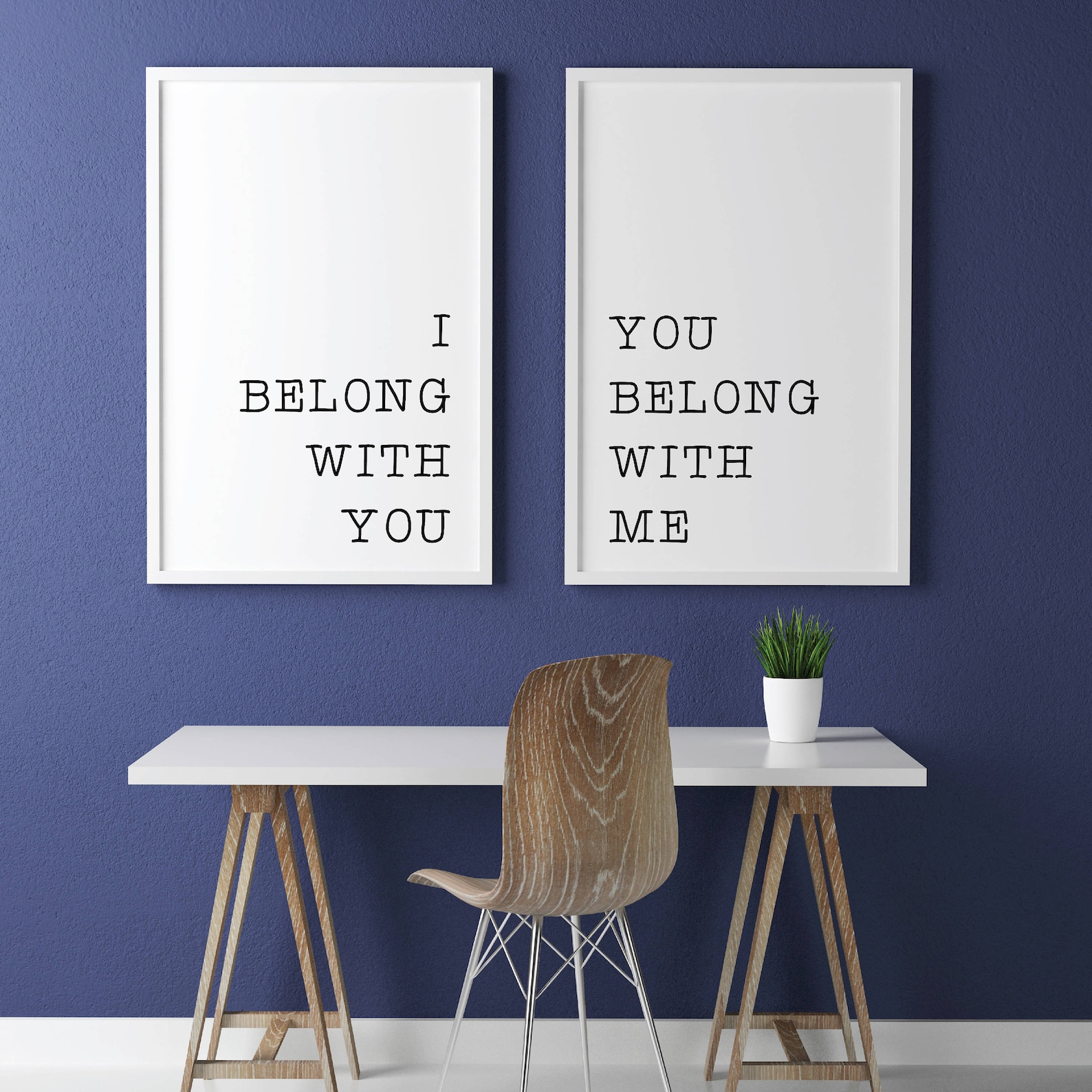 I Belong With You You Belong With Me Printable Sign Set, Minimalist ...
