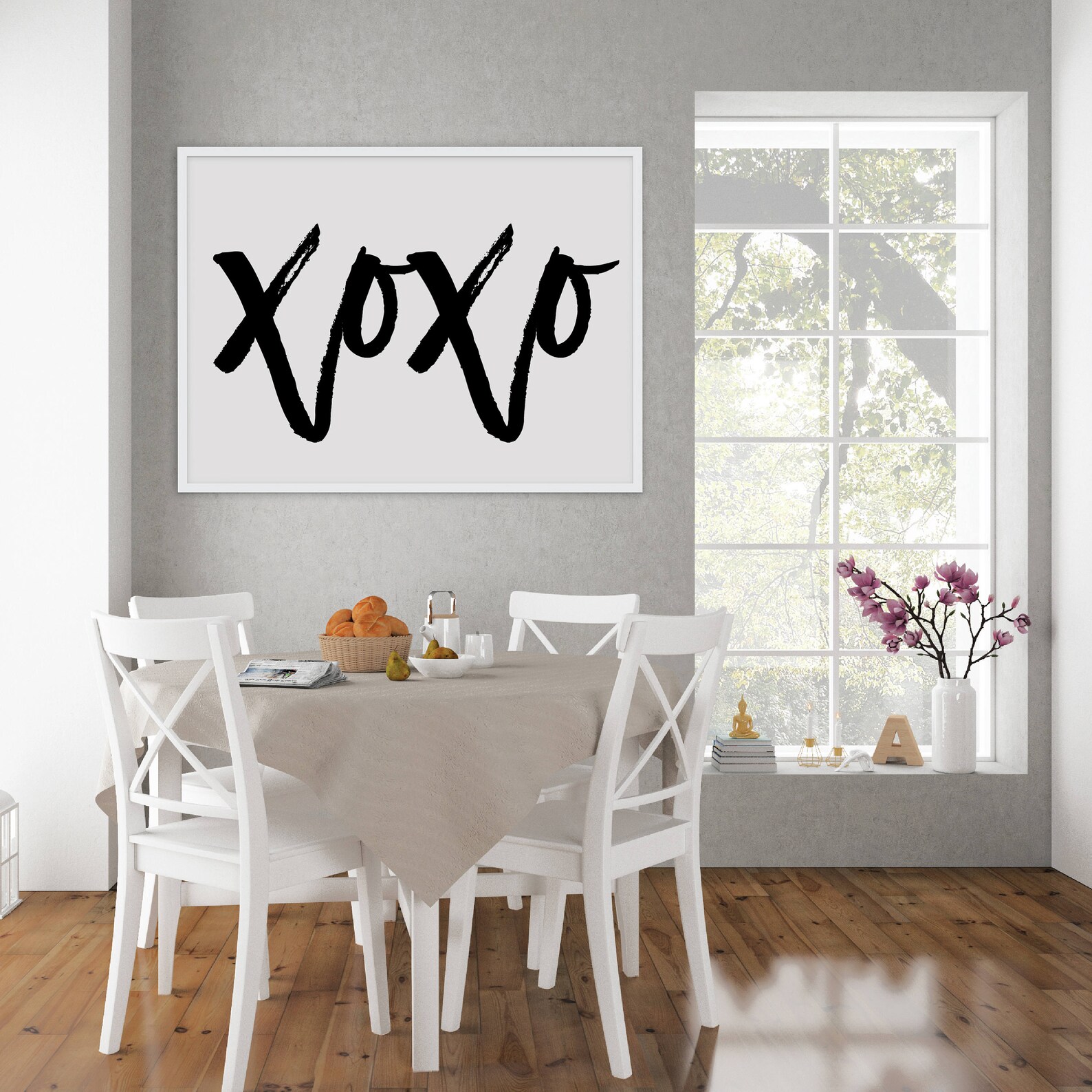 XOXO Printable Hugs and Kisses Minimalist Art Large Digital - Etsy