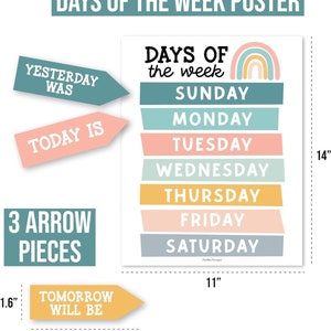 Boho Classroom Calendar Set Bulletin Board - Bulletin Board Calendar ...