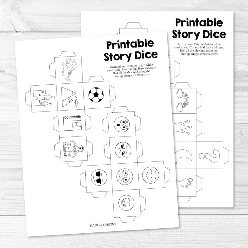 Story Dice, Pretend Play Printables, Pretend Play Set, Story Box, Story ...