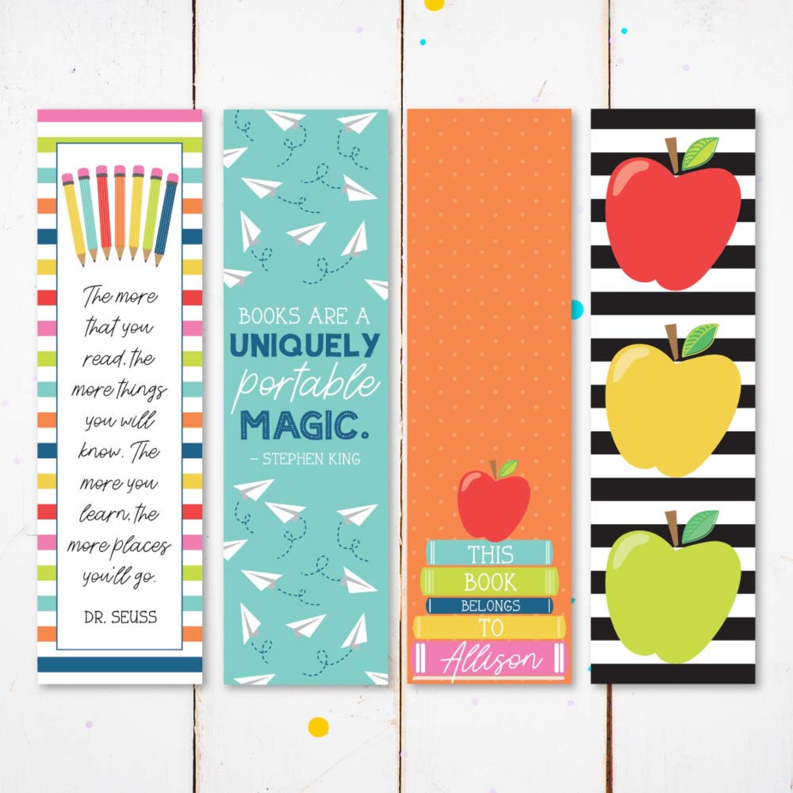 Back to School Bookmark Template Book Mark Printable - Etsy