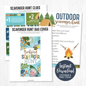 Camping Scavenger Hunt Printable, Summer Camp Nature Scavenger Hunt ...