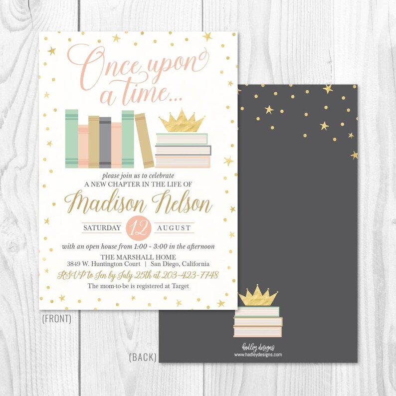 Book Themed Baby Shower Invitation Template Affordable Baby - Etsy