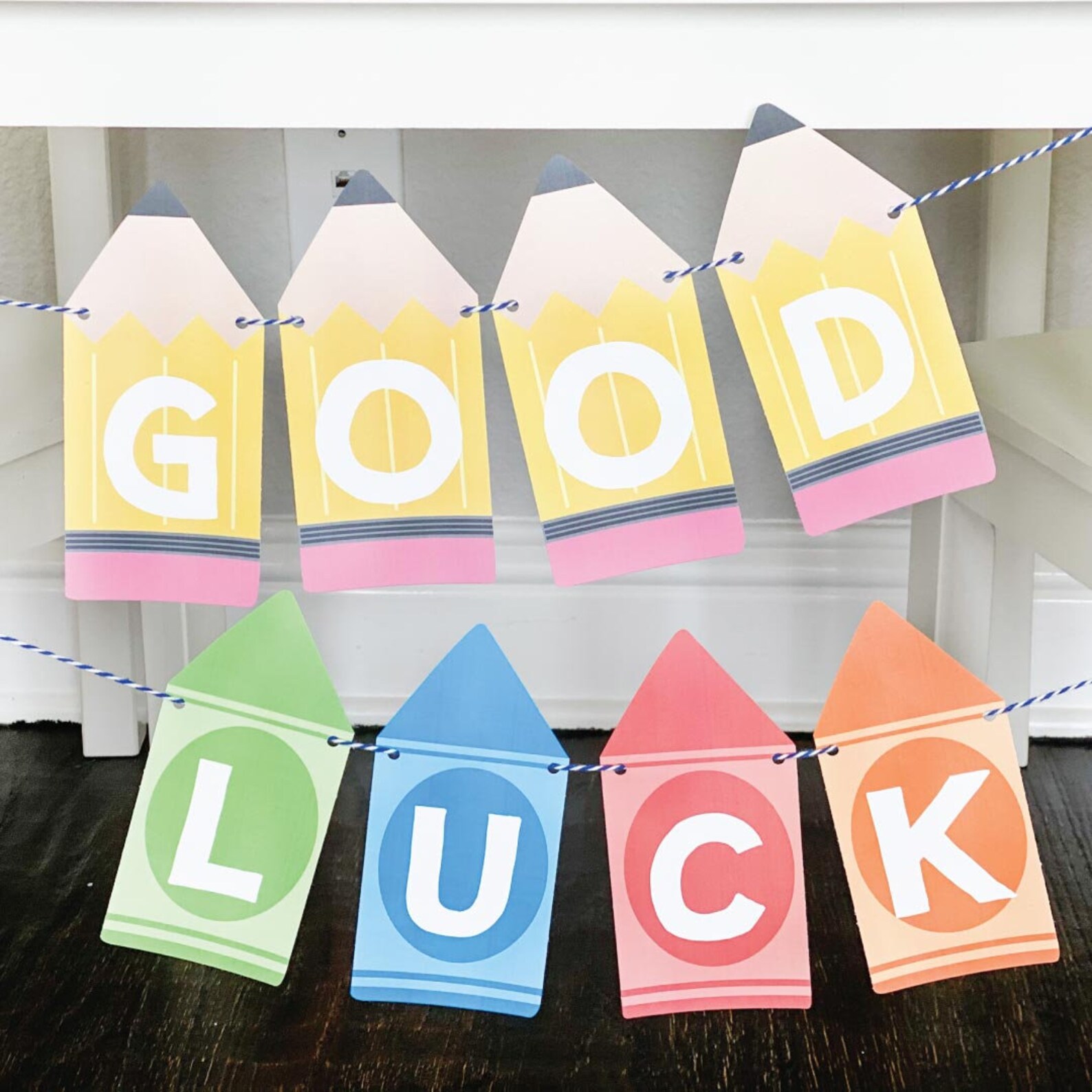 Good Luck Banner Printable Modern Back to School Garland for | Etsy