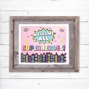 Superhero Kids Party Welcome Sign Template - Birthday Welcome Sign ...