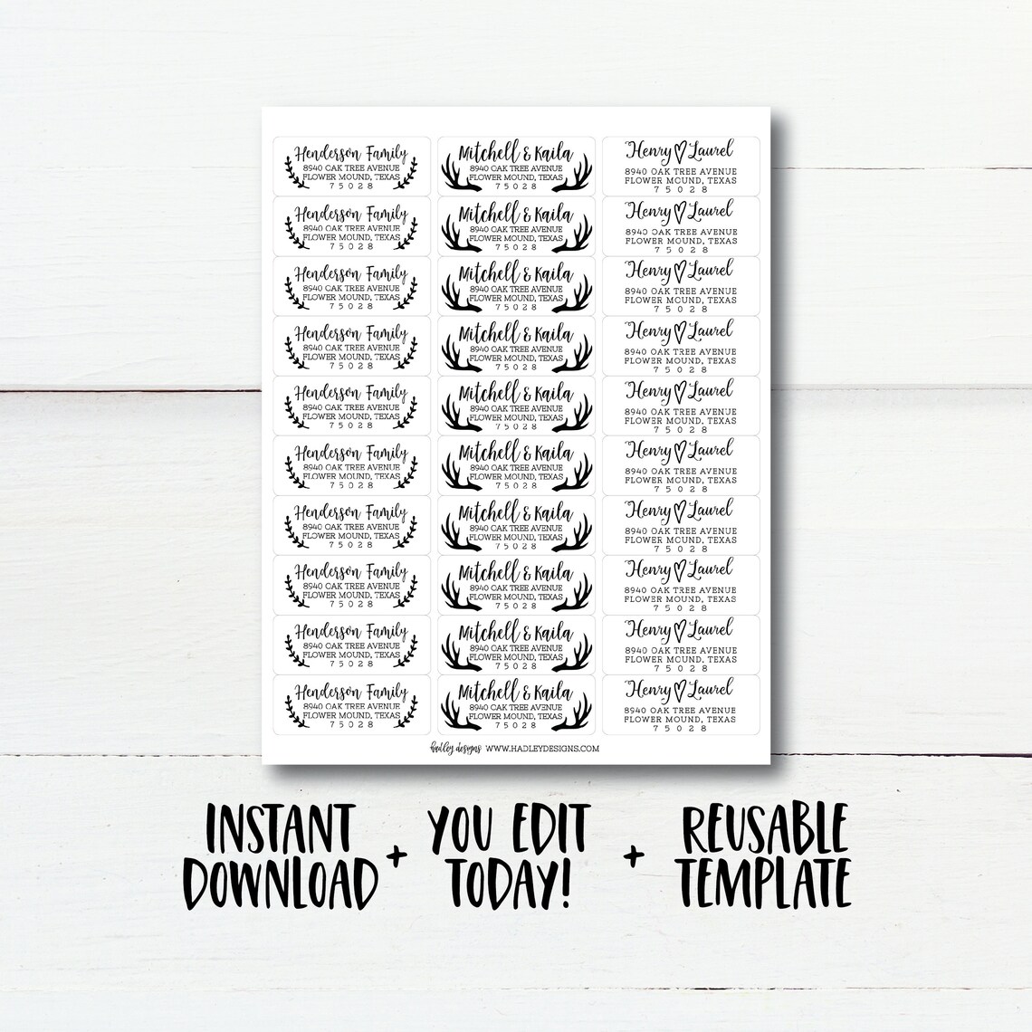 Custom Return Label Cute Address Labels Calligraphy Address | Etsy